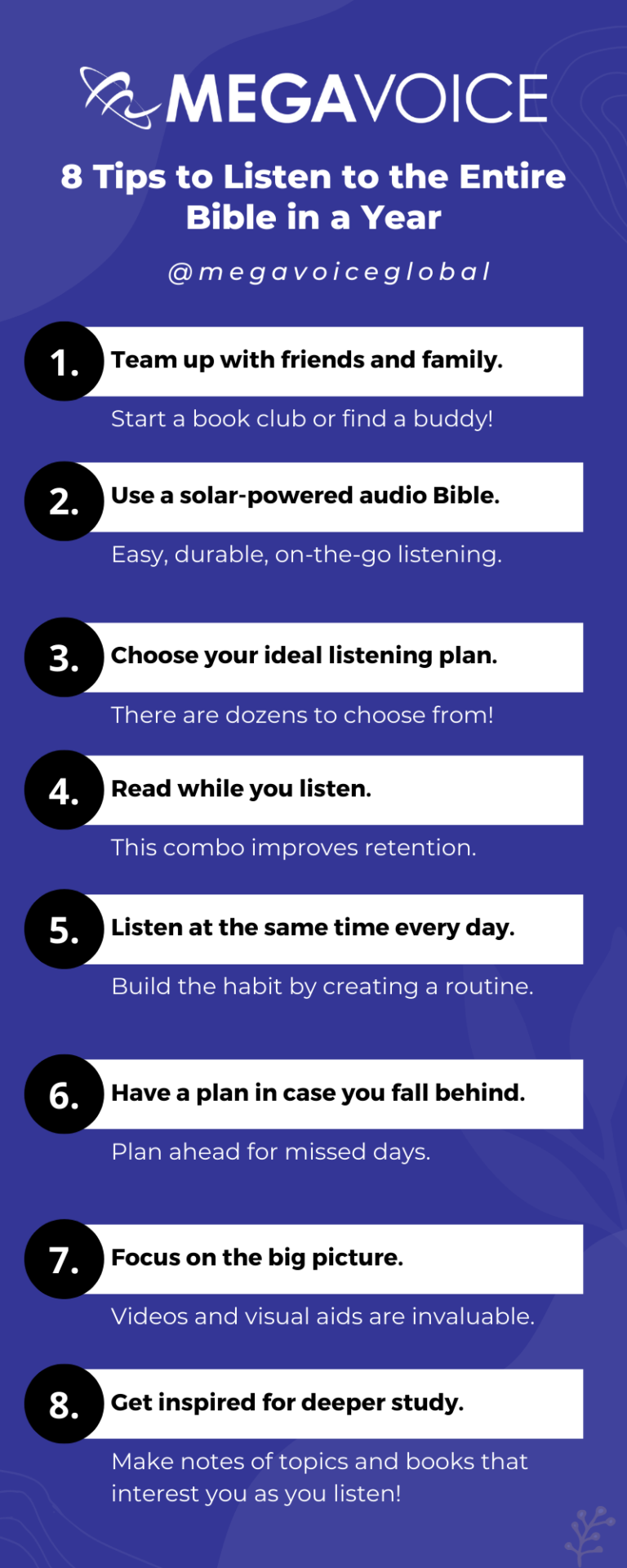 INFOGRAPHIC: 8 Tips to Listen to the Entire Bible in a Year